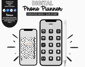 Cherry Pink Digital Phone Planner, Digital Pocket Planner, iPhone ...