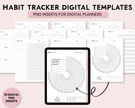 Habit Tracker Digital Planner Template Routine Tracker | Etsy