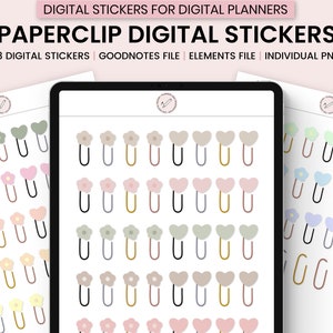 Paperclip Digital Stickers Decorative Digital Stickers - Etsy