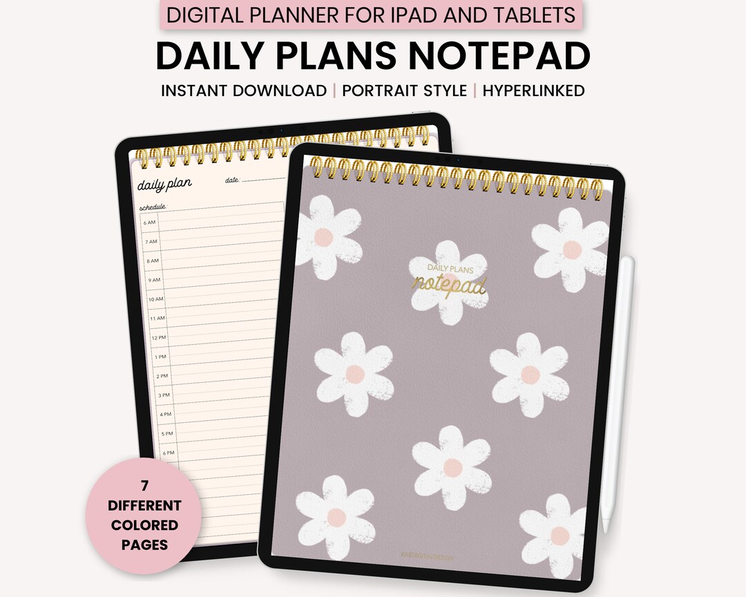 Daily Digital Planner, Daily Planner Notepad, Daily Schedule, Daily ...