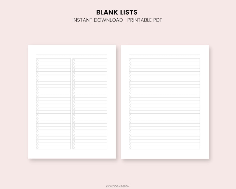 To Do List Printable Bundle Blank Checklist Planner - Etsy