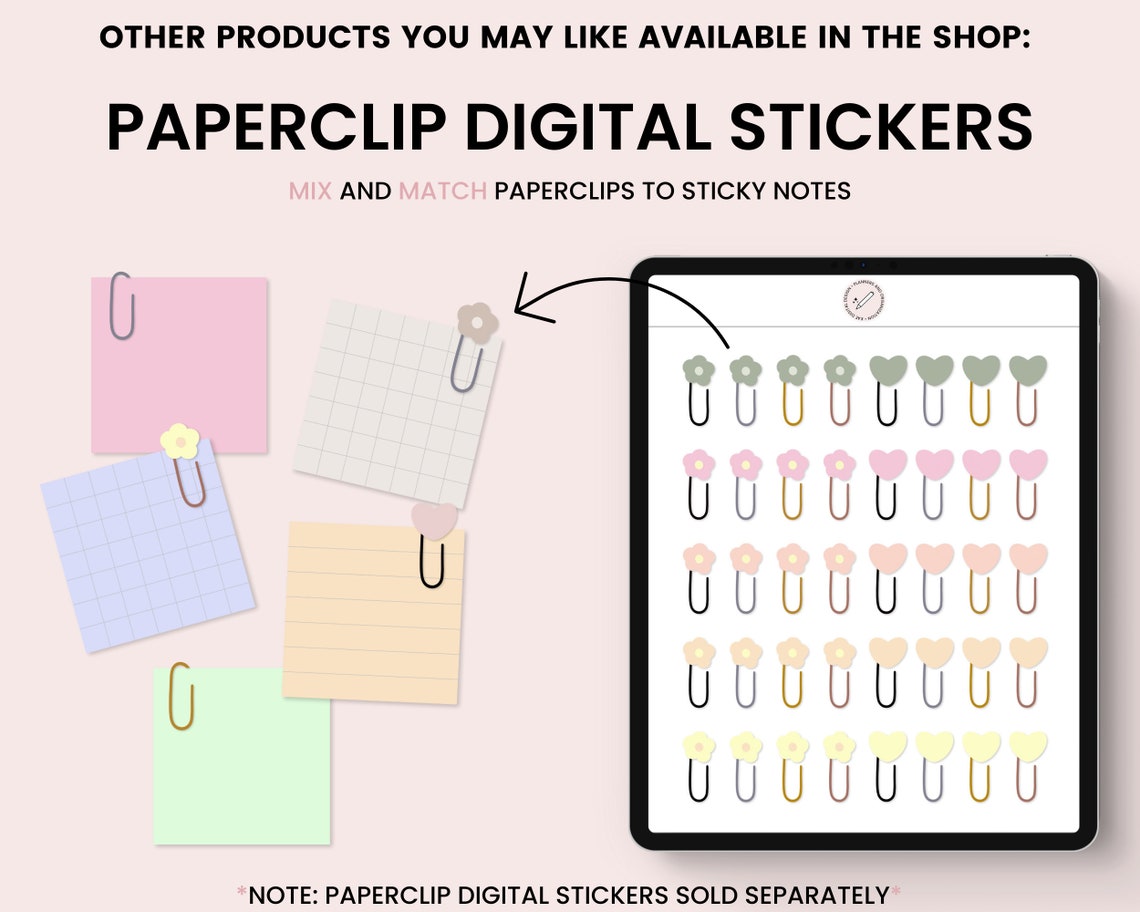 Sticky Note Digital Stickers Decorative Digital Stickers - Etsy