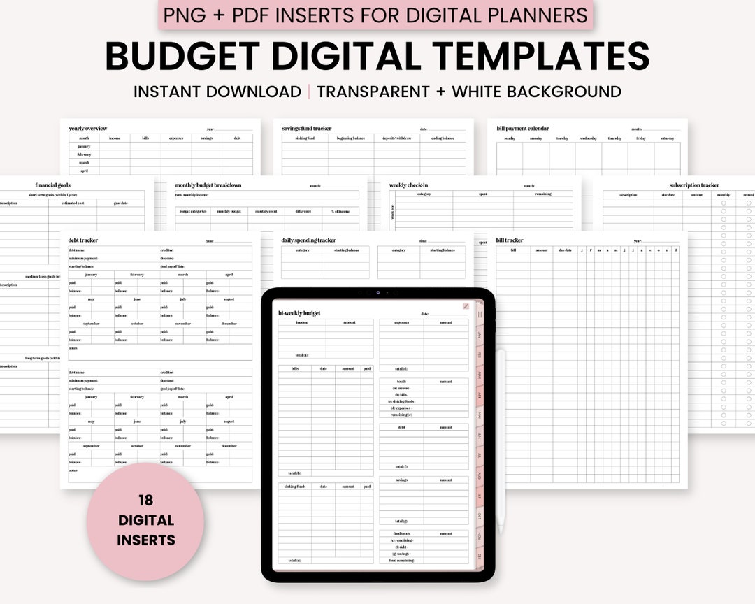 Budget Digital Planner Template, Finance Digital Planner Template ...