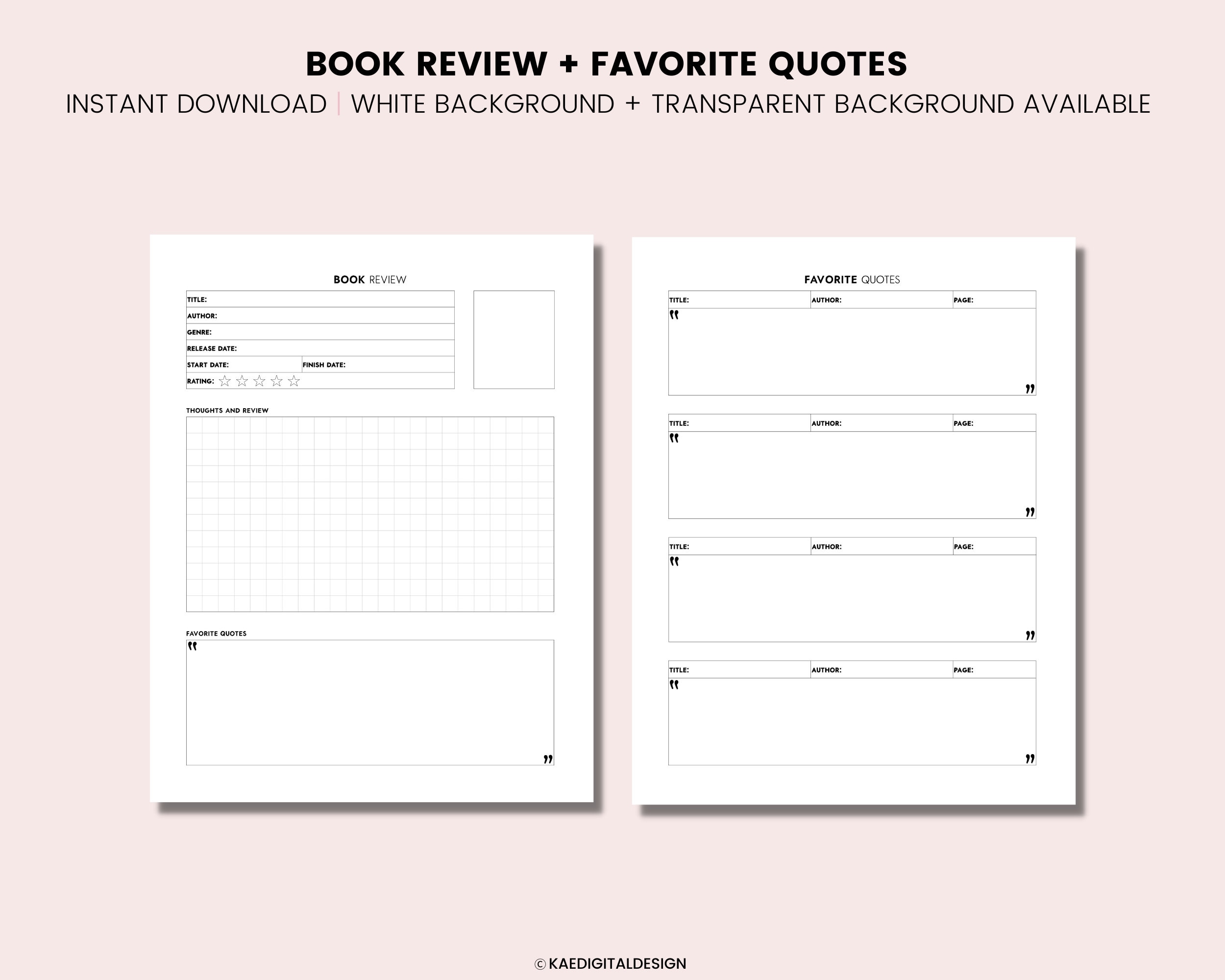 Book Tracker Digital Planner Template Reading Tracker | Etsy
