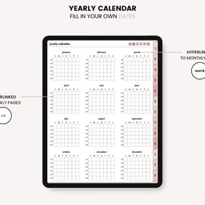 Undated Essential Digital Planner, Portrait Planner, Minimalist Planner ...