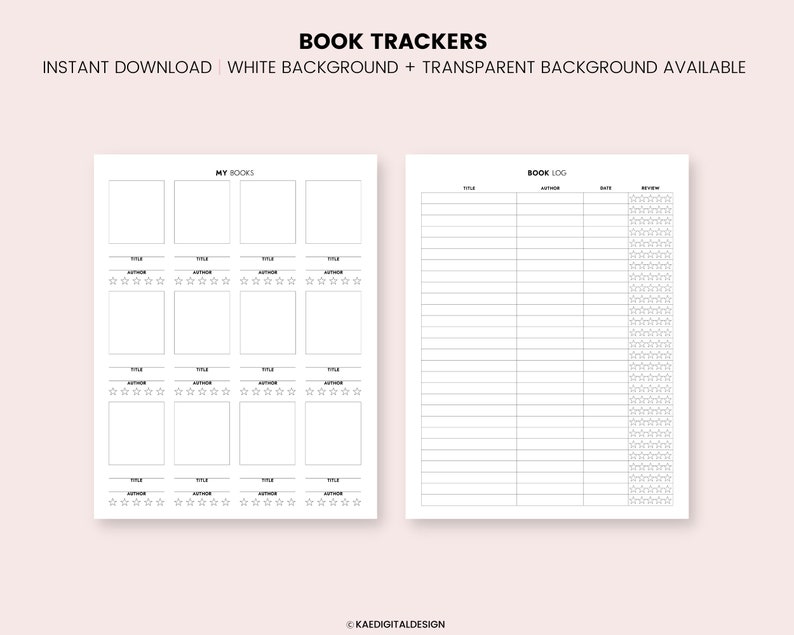 Book Tracker Digital Planner Template Reading Tracker - Etsy