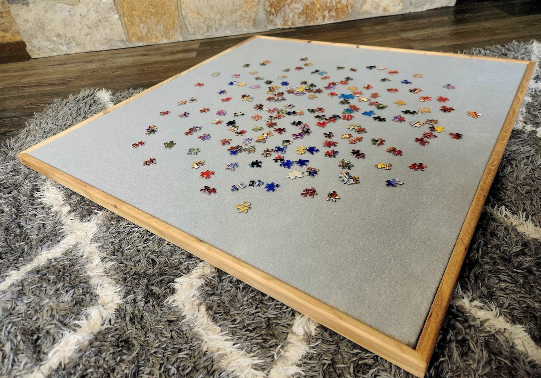 Spinning Puzzle Board With Lazy Susan – Large Wooden Jigsaw Puzzle ...