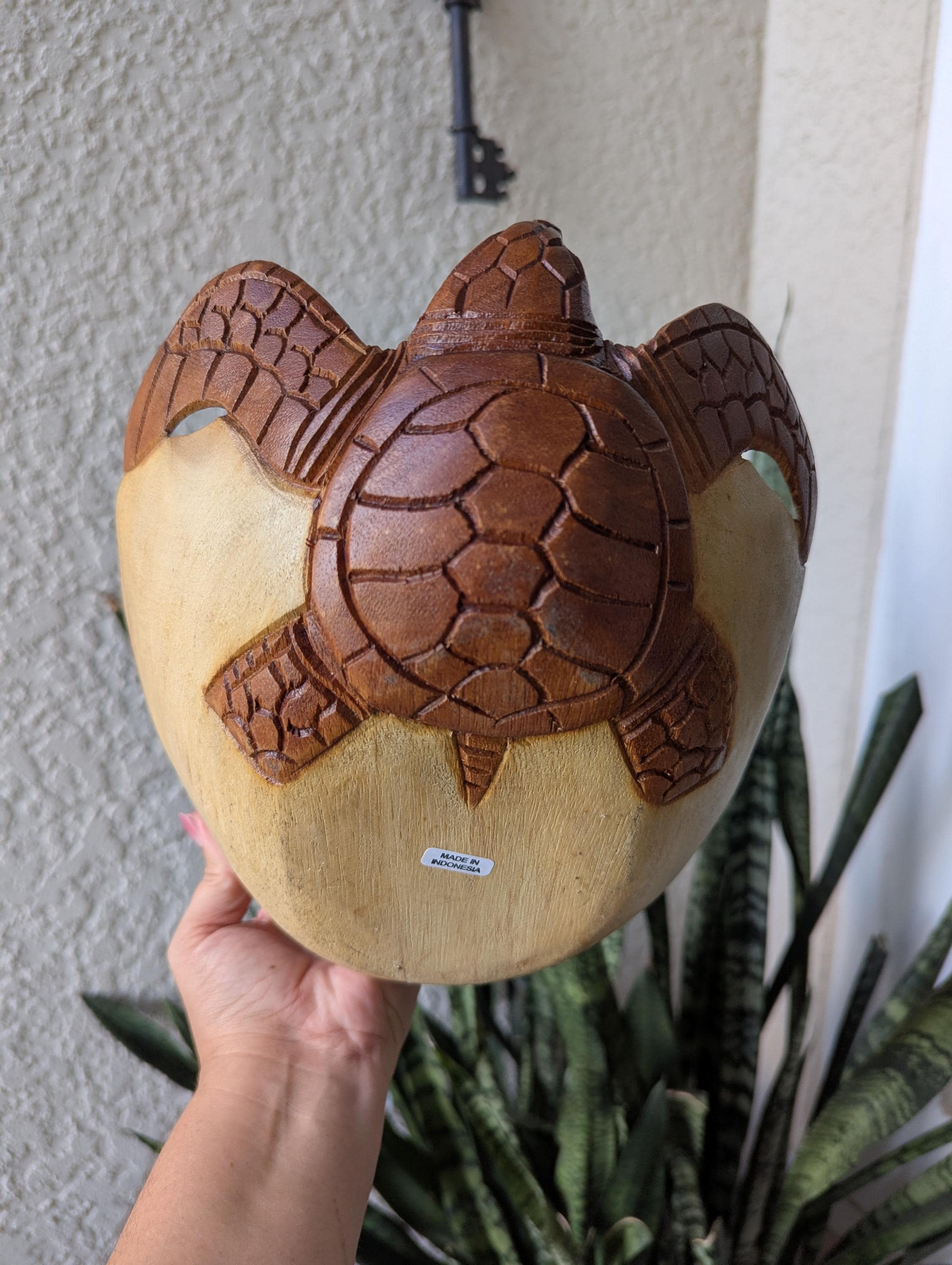 Hand Carved Wooden Turtle Bowls, Turtle Tabletop Bowls, Sea Turtle ...