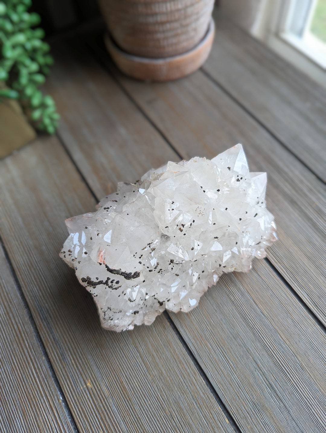 High Quality Quartz Cluster, Stunning Quartz With Pyrite & Calcite ...