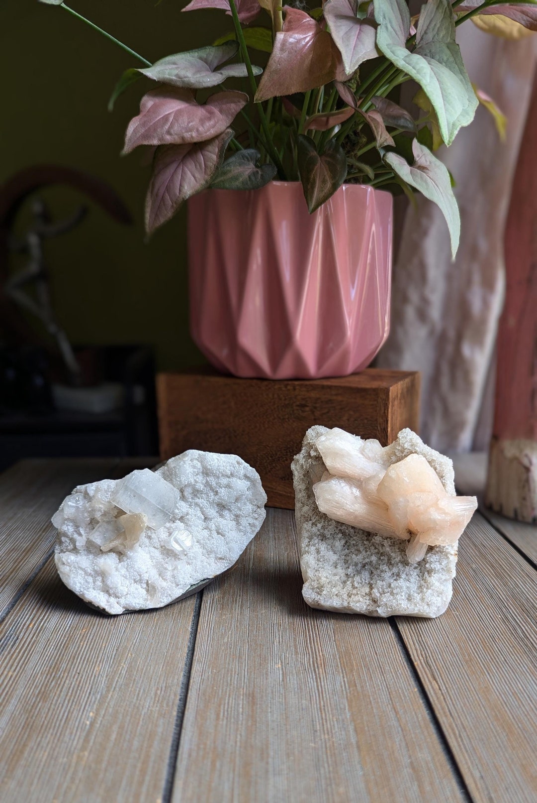 Zeolite Mineral Specimen, Apophylite Cube on Mordenite, Stilbite ...