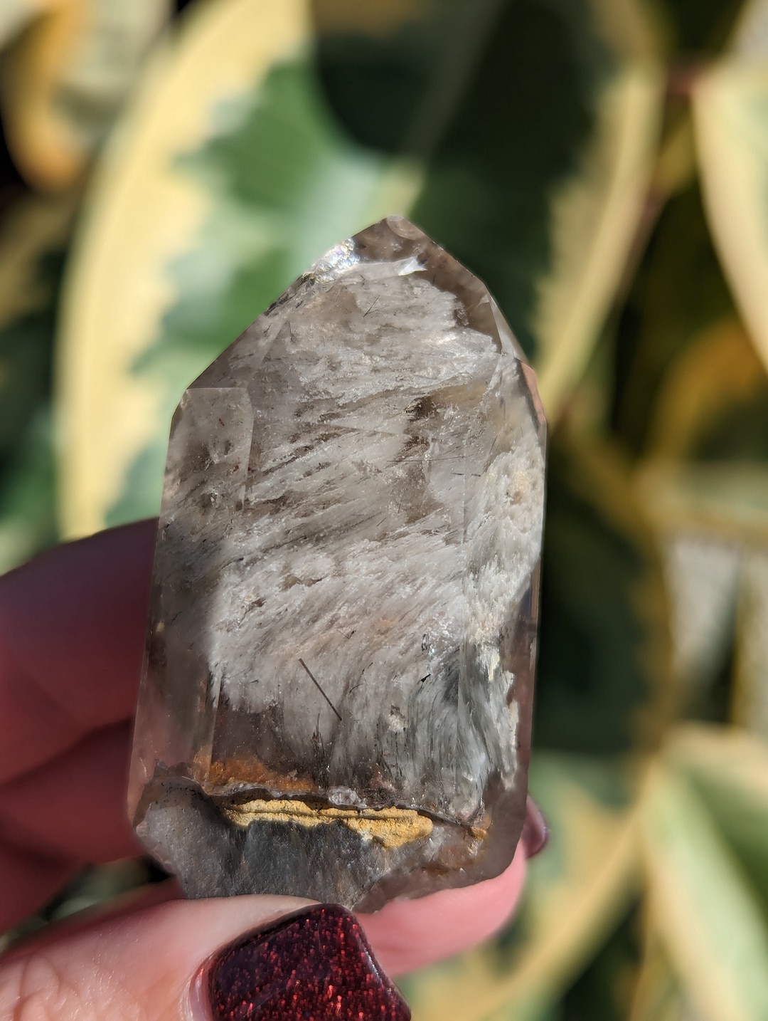 Blue Amphibole in Quartz, Rare Amphibole Quartz Points, Natural Phantom ...