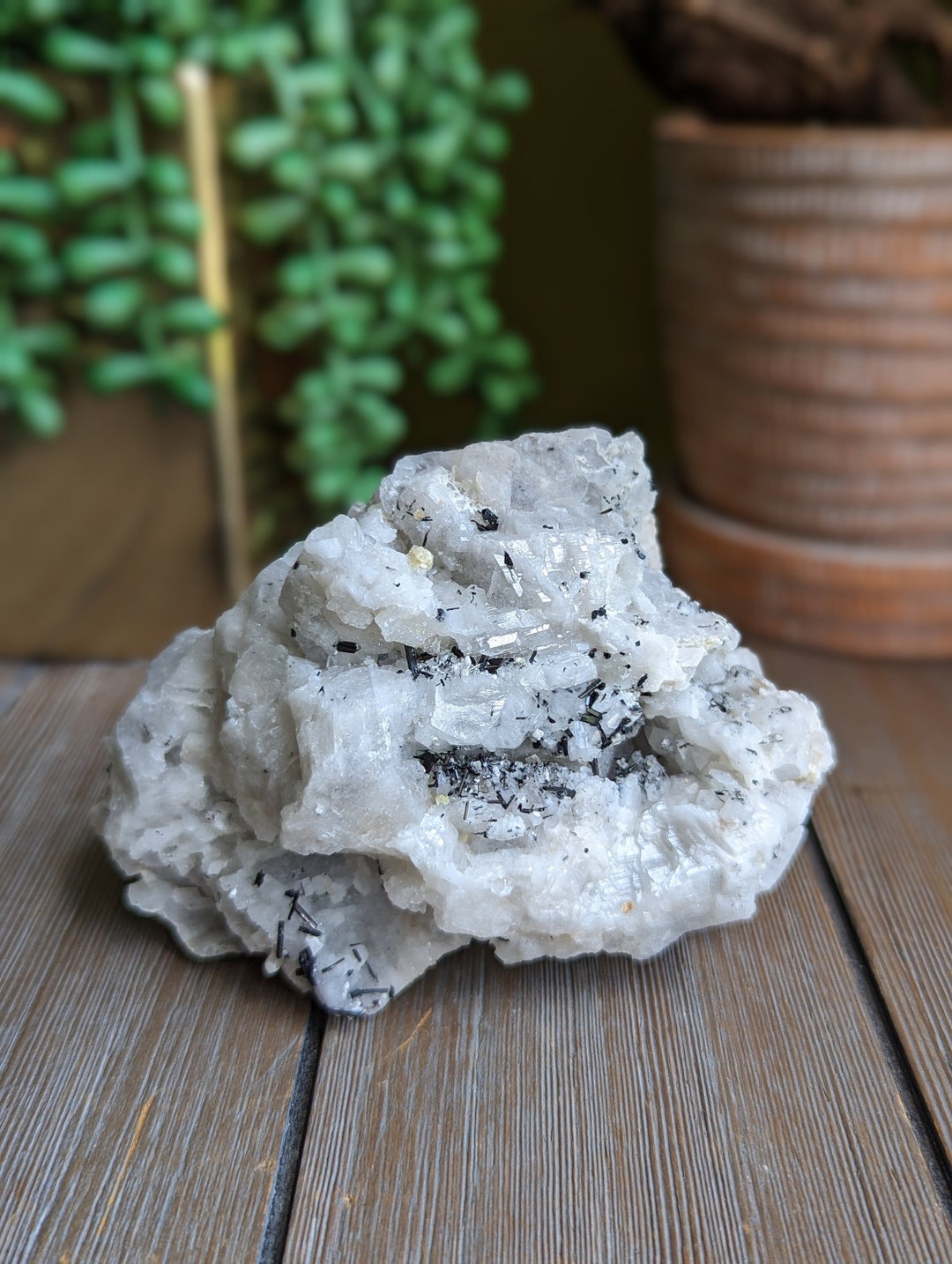 Albite Specimen With Black Tourmaline, Large Raw Specimen From Brazil ...