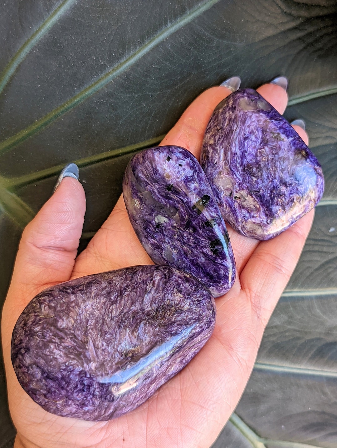 Charoite Palm Stones and Freeforms, Natural Charoite Crystals, Rare ...