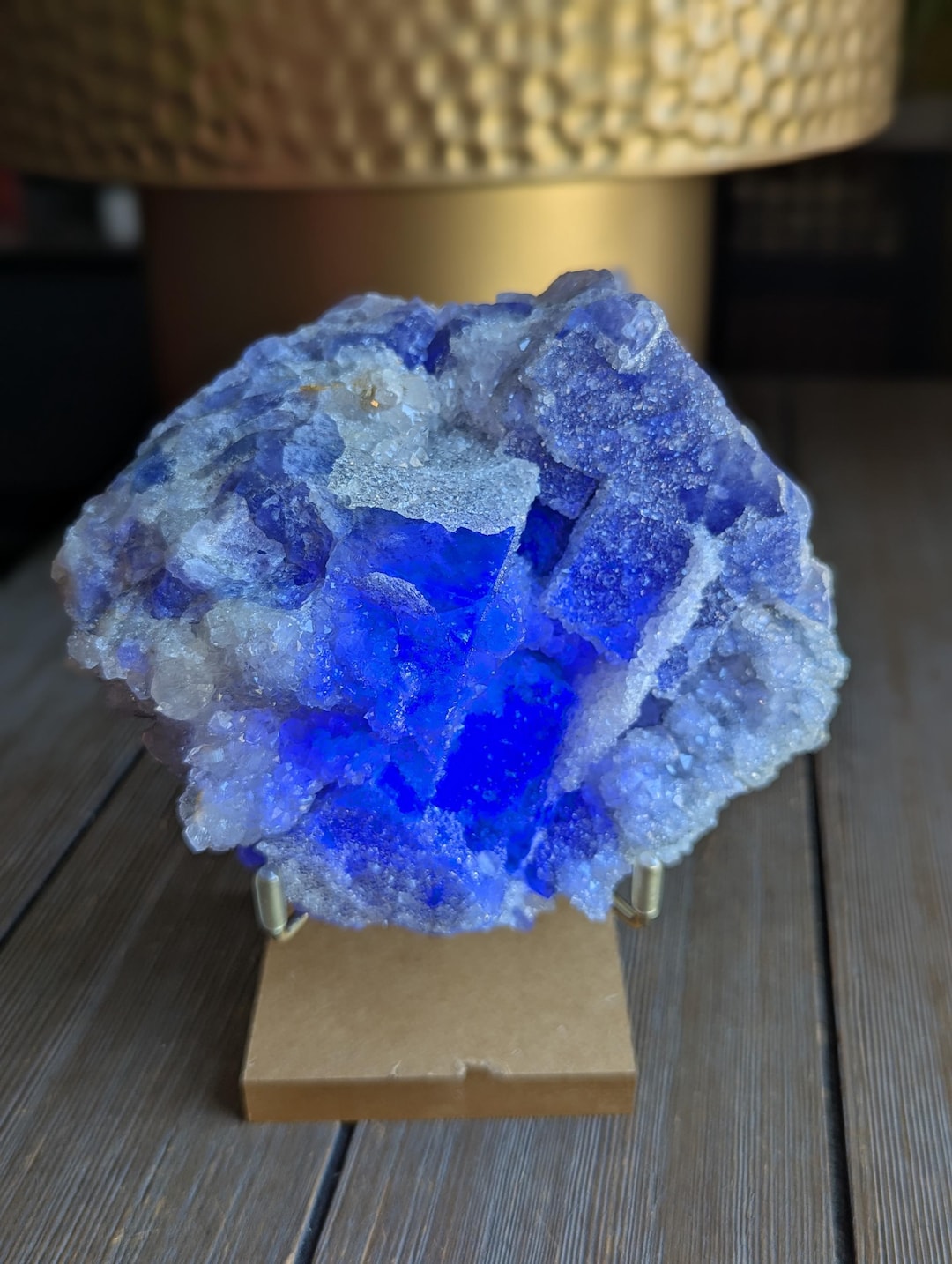 Nigerian Fluorite With Quartz, UV Reactive Fluorite, Large Drusy Coated ...