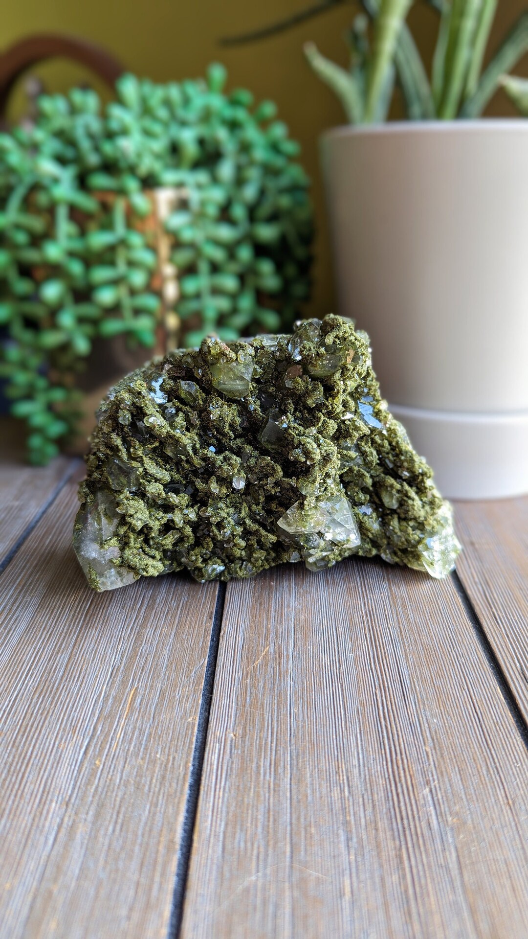 Epidote on Quartz, Turkish Epidote Specimen, Forest Epidote With Quartz ...