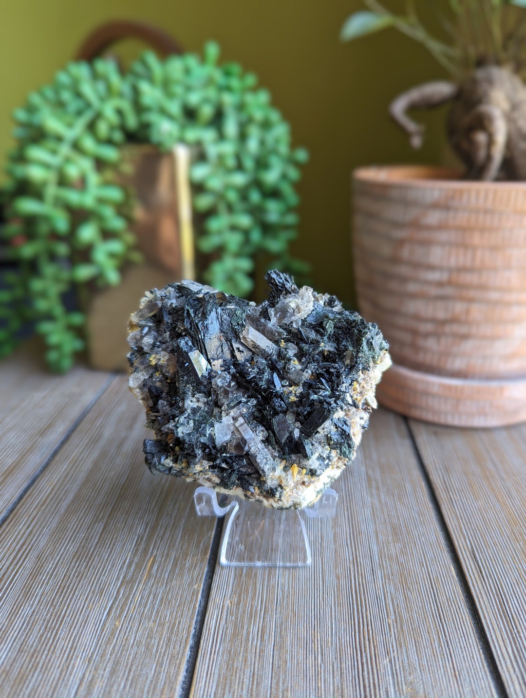 Aegirine Specimen, Orthoclase With Smoky Quartz and Aegirine, Mineral ...
