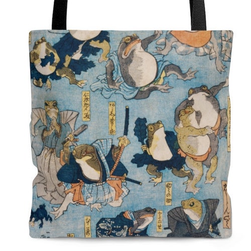 Japanese Bag Frog Tote Bag Samurai Gift Over the Shoulder - Etsy
