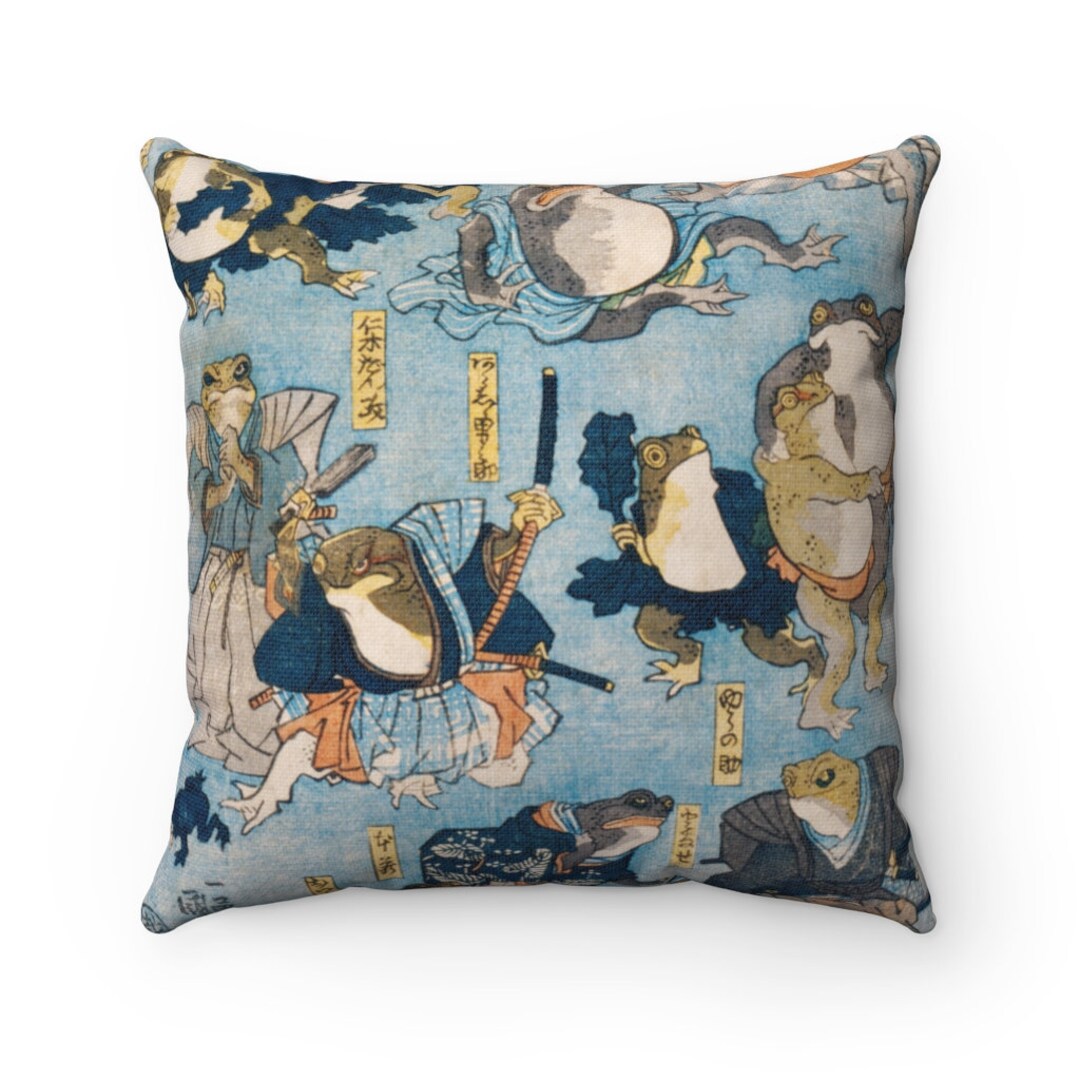 Frog Pillow Throw Pillows Japanese Pillow Kuniyoshi Weird - Etsy