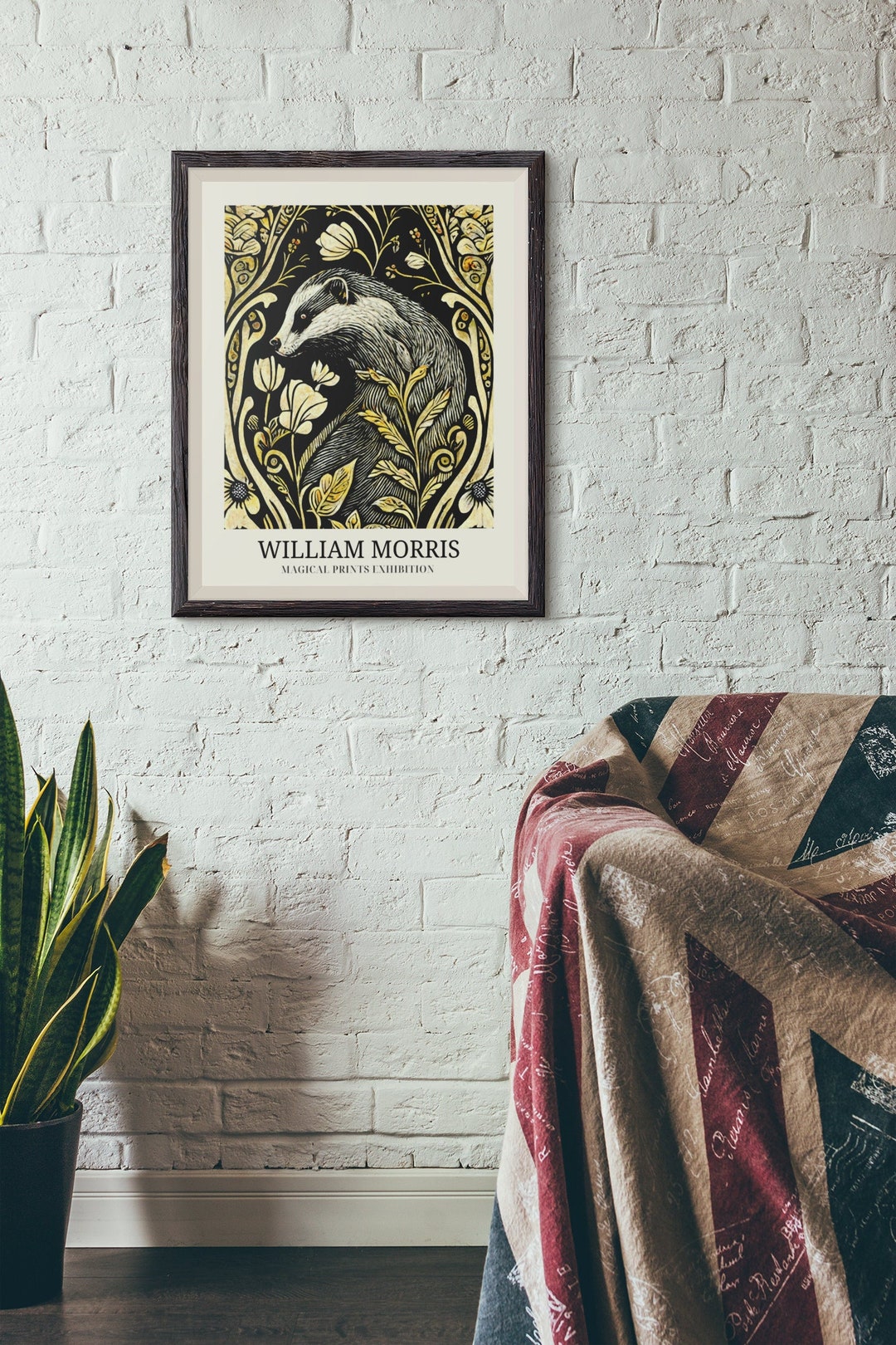 Badger Poster William Morris Inspired Aesthetic Wall Art Museum Poster ...