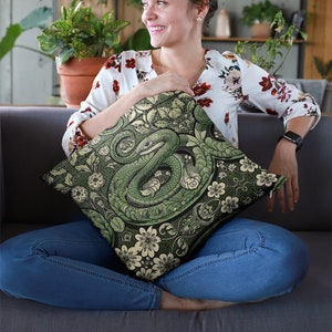 Enchanted Forest Snake Pillow Case William Morris Inspired Floral ...