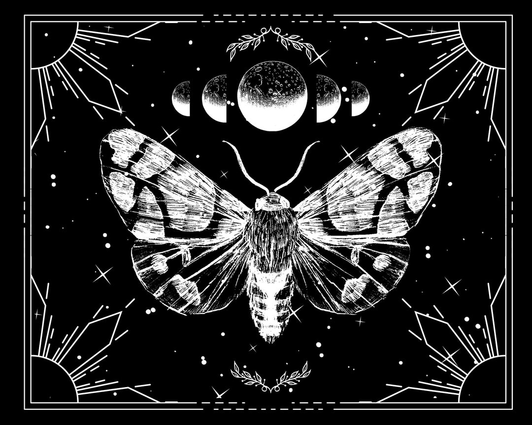 Moth Blanket Gothic Blanket Gift Sofa Throw Wiccan Witchcraft Bug Lover ...