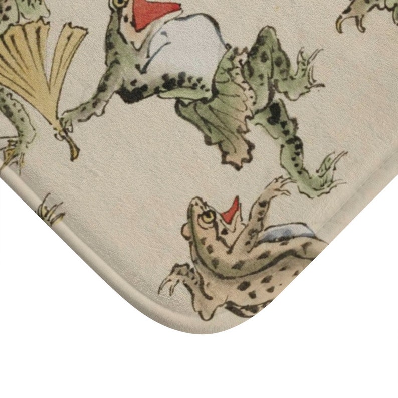 Frog Bath Mat Dancing Animals Anthropomorphic Japanese | Etsy