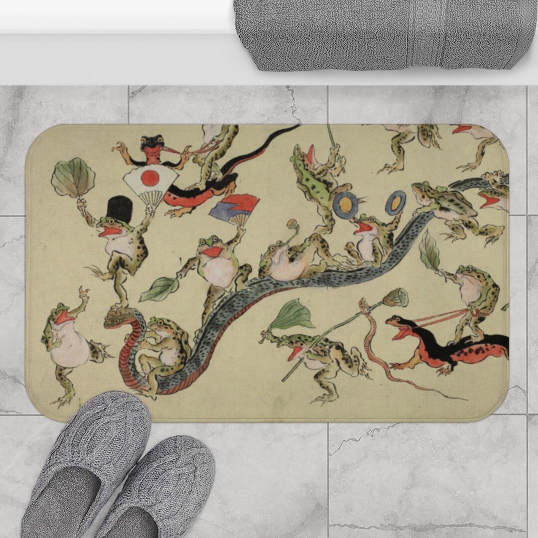 Frog Bath Mat, Japanese Shower Mat, Anthropomorphic Gift, Japanese Gift ...