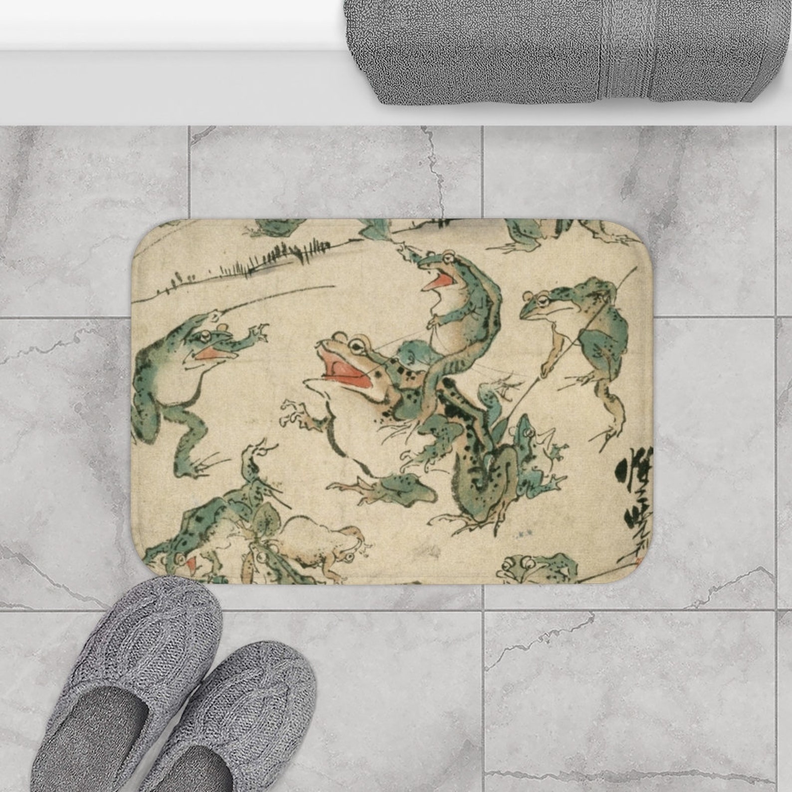 Frog Bath Mat Japanese Shower Mat Anthropomorphic Gift - Etsy