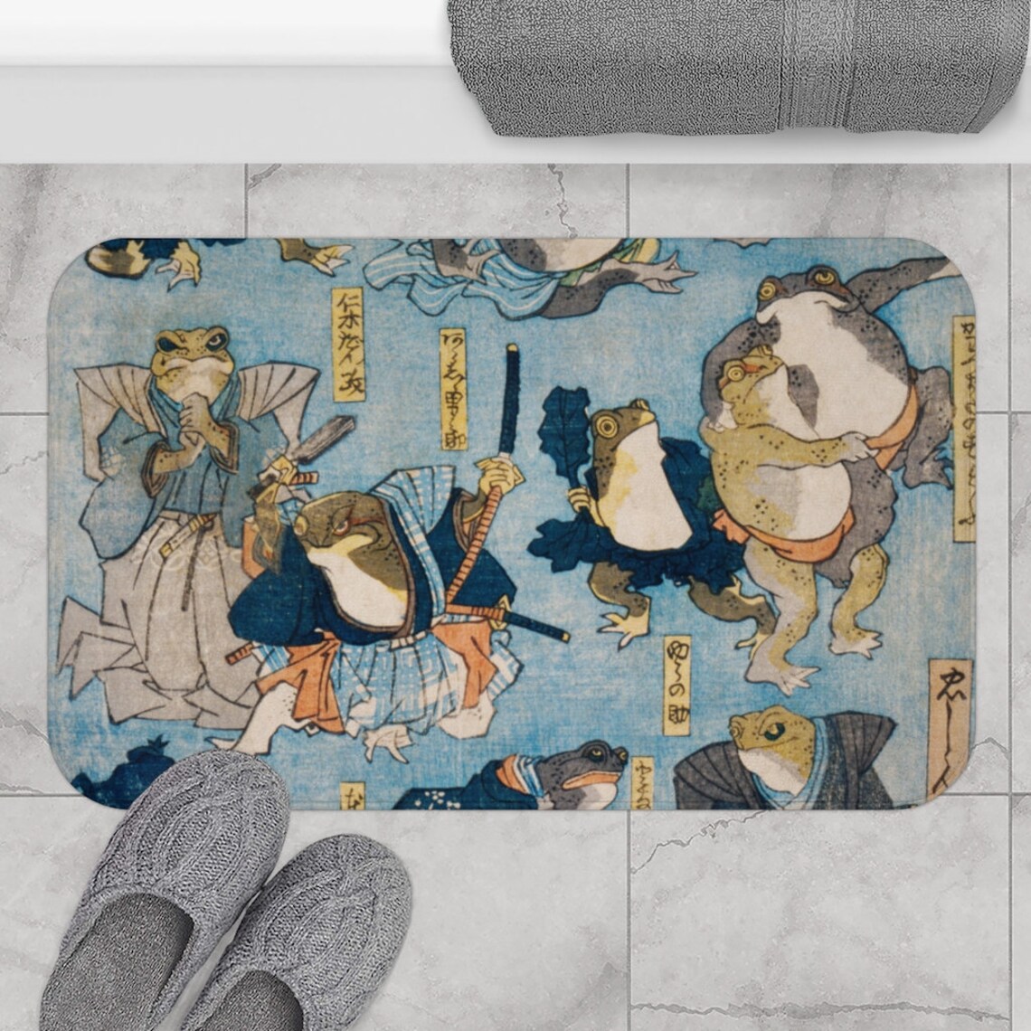 Frog Bath Mat Samurai Bathroom Anthropomorphic Gift | Etsy