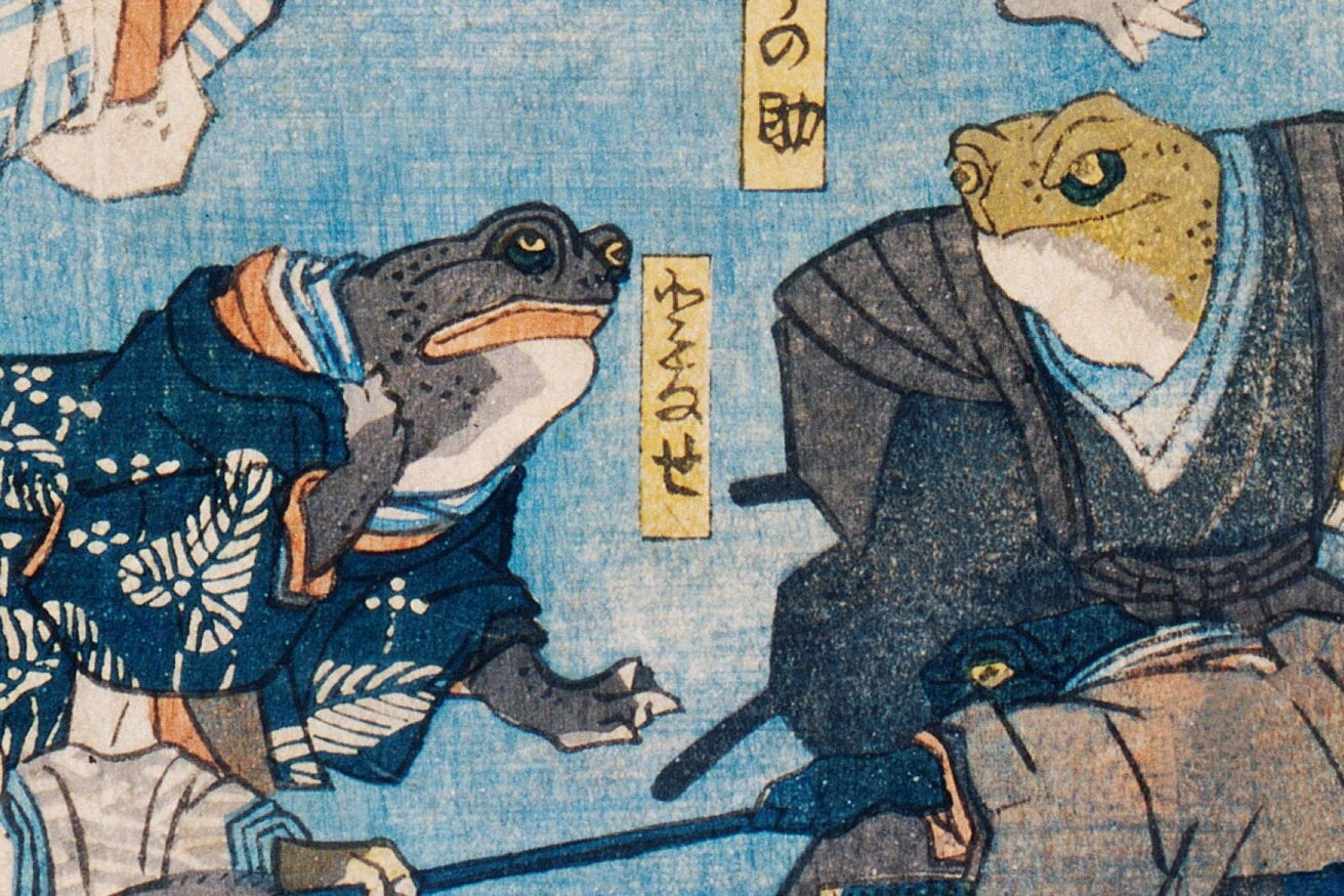 Japanese Bag Frog Tote Bag Samurai Gift Over the Shoulder - Etsy
