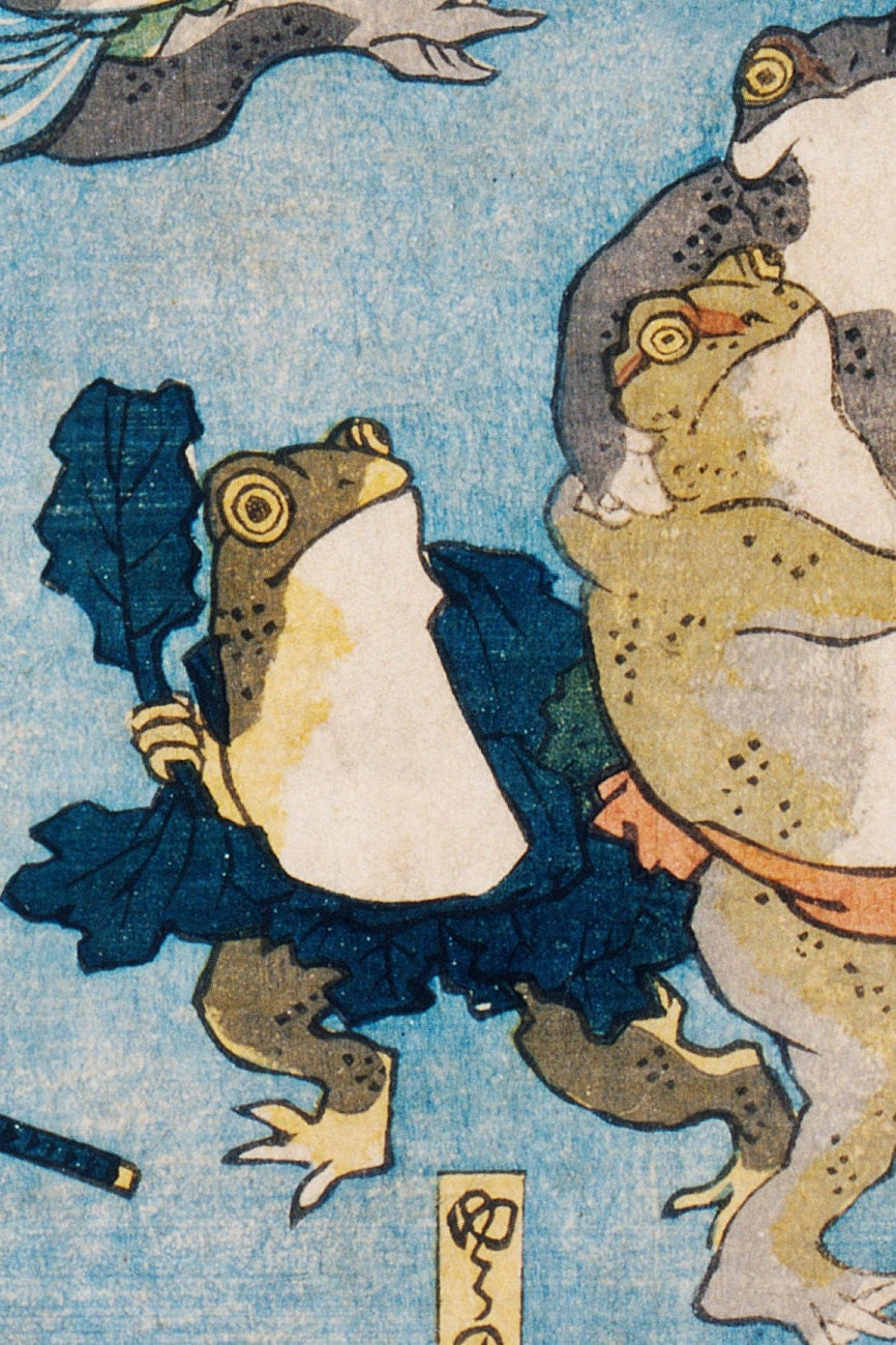 Japanese Bag Frog Tote Bag Samurai Gift Over the Shoulder - Etsy