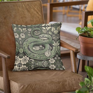 Enchanted Forest Snake Pillow Case William Morris Inspired Floral ...