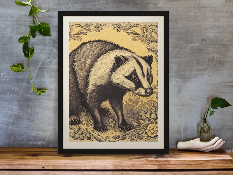 Cottagecore Badger Wall Art Exhibition Poster Print Forestcore - Etsy