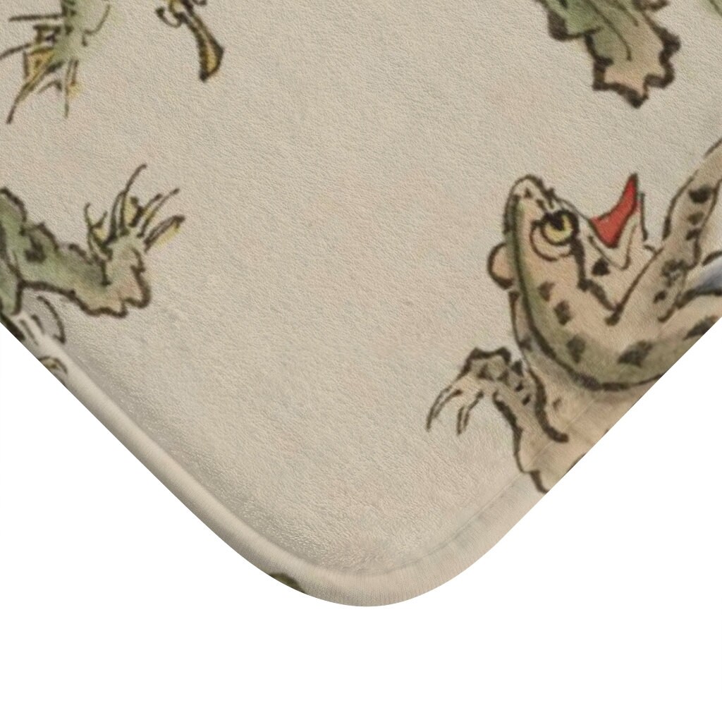 Frog Bath Mat Dancing Animals Anthropomorphic Japanese | Etsy