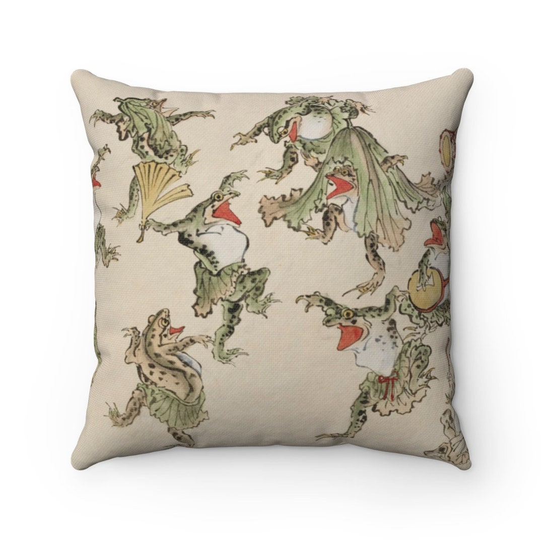 Frog Pillow Frog Lover Gift Anthropomorphic Dancing Frogs - Etsy