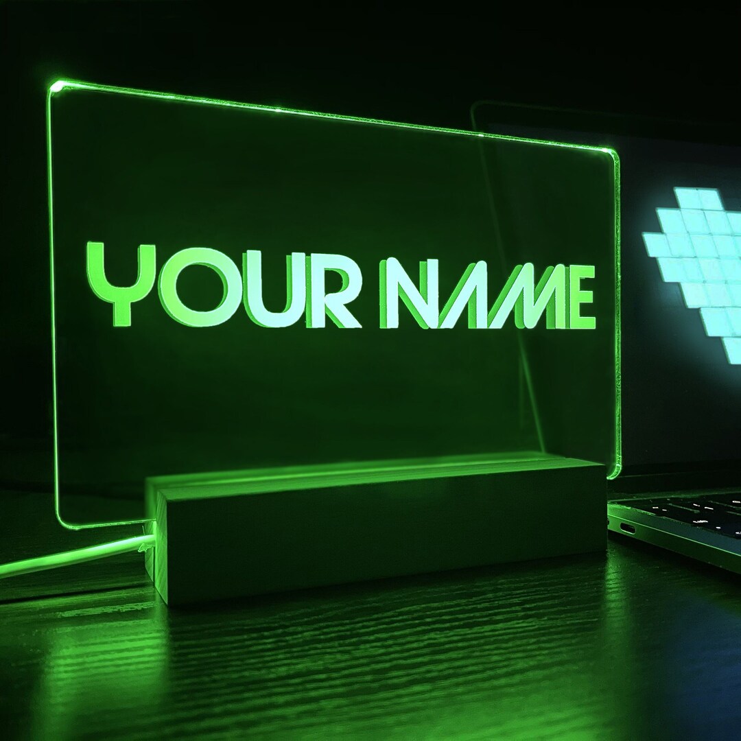 Custom LED Light Sign, Personalized Gamertag With 7 Colors Night Light ...