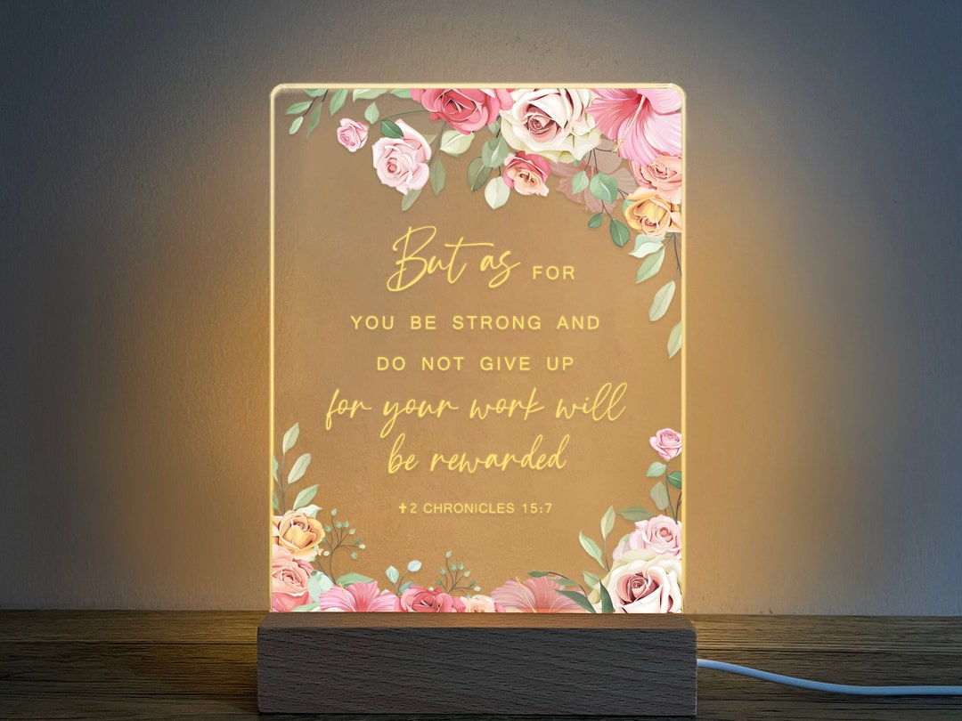 Personalized Bible Verse Light, Christian Home Decor, Custom Favorite ...