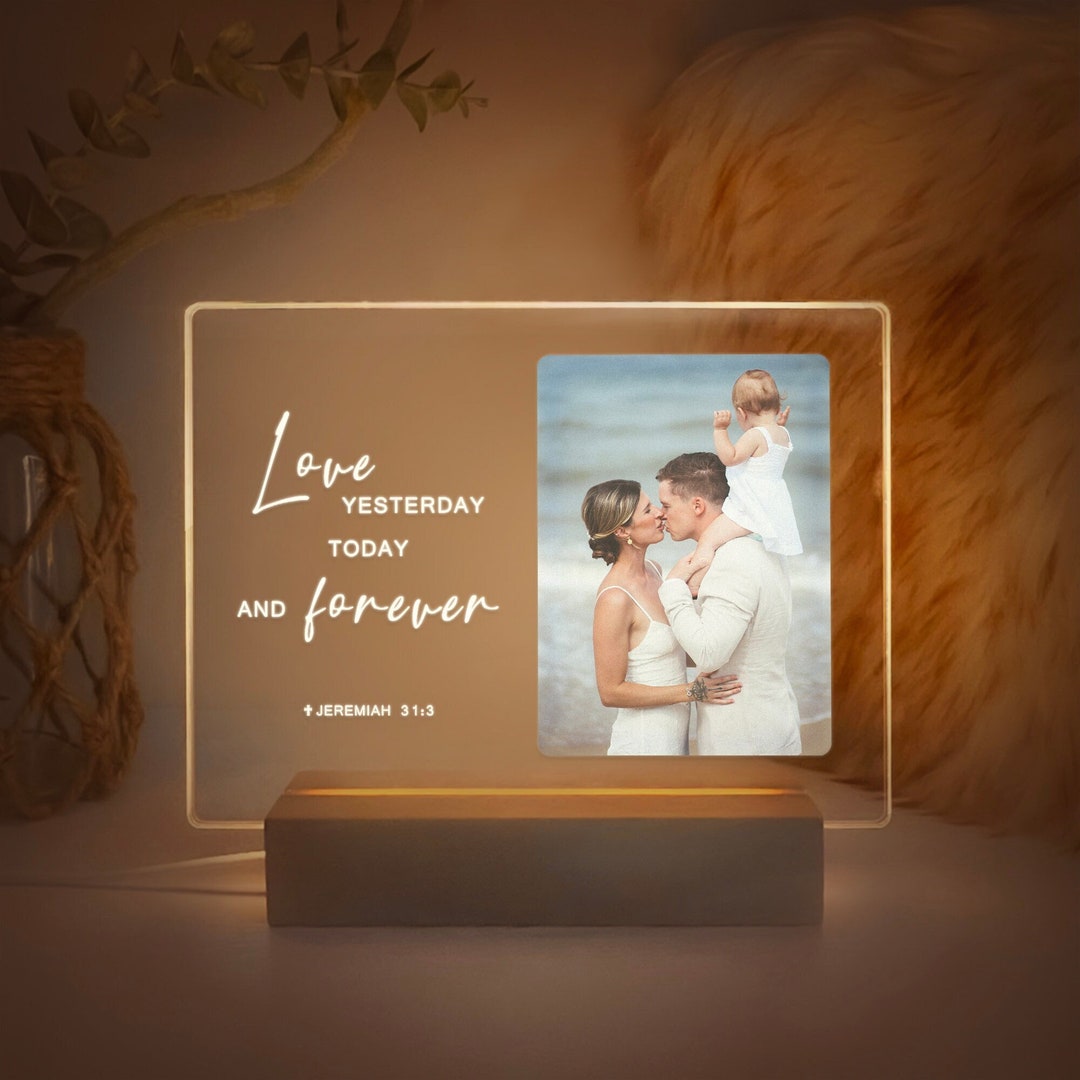 Custom Christian Gifts, Bible Verse Photo Light, Wedding Photo Frame ...