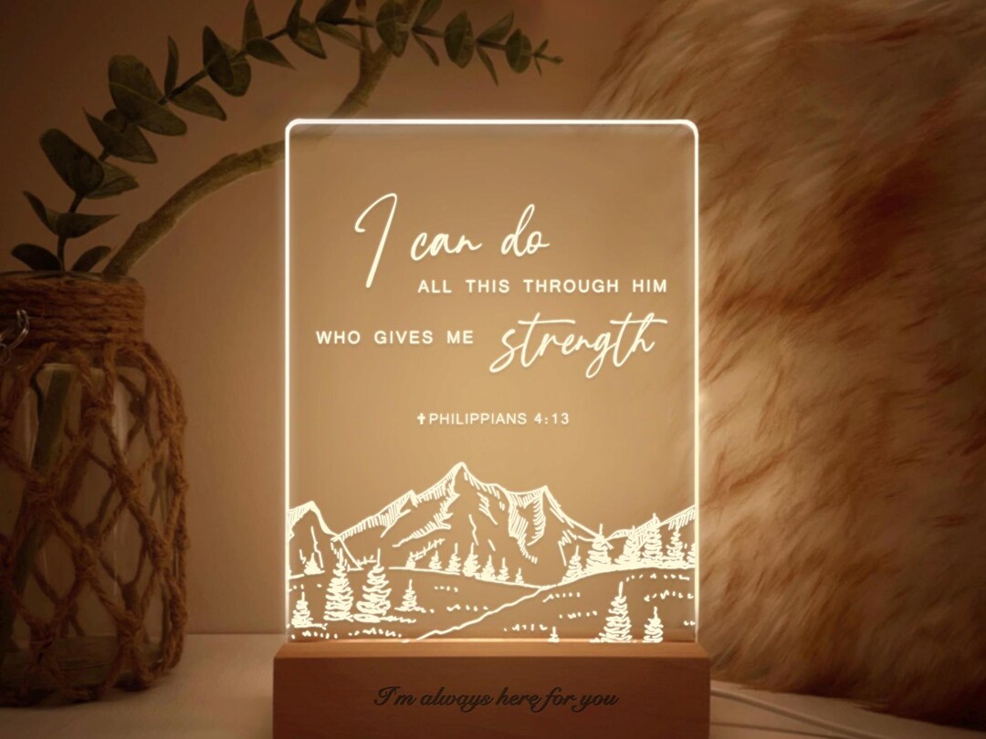 Christian Art, Personalized Bible Verse Light, Custom Favorite Bible ...