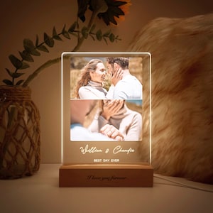 Custom Photo Collage LED Light, Engagement Frames, Newly Engaged Gift ...