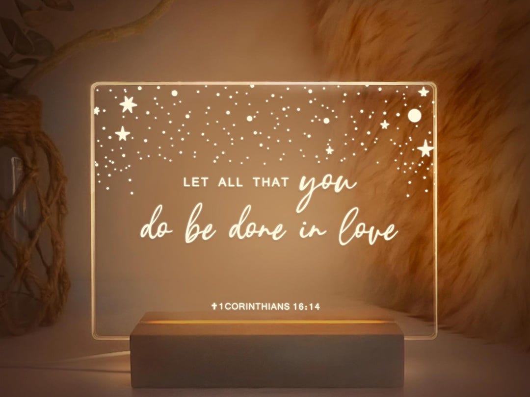 Christian Gift Ideas, Custom Bible Verse LED Light, Christian Home ...