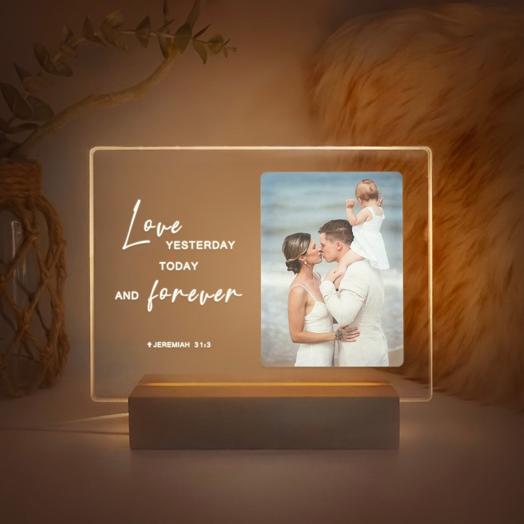 Custom Christian Gifts, Bible Verse Photo Light, Wedding Photo Frame ...