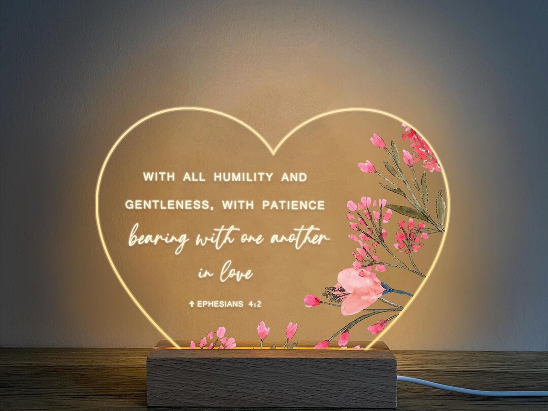 Bible Verse LED Light, Inspirational Christian Decor, Religious Bedside ...