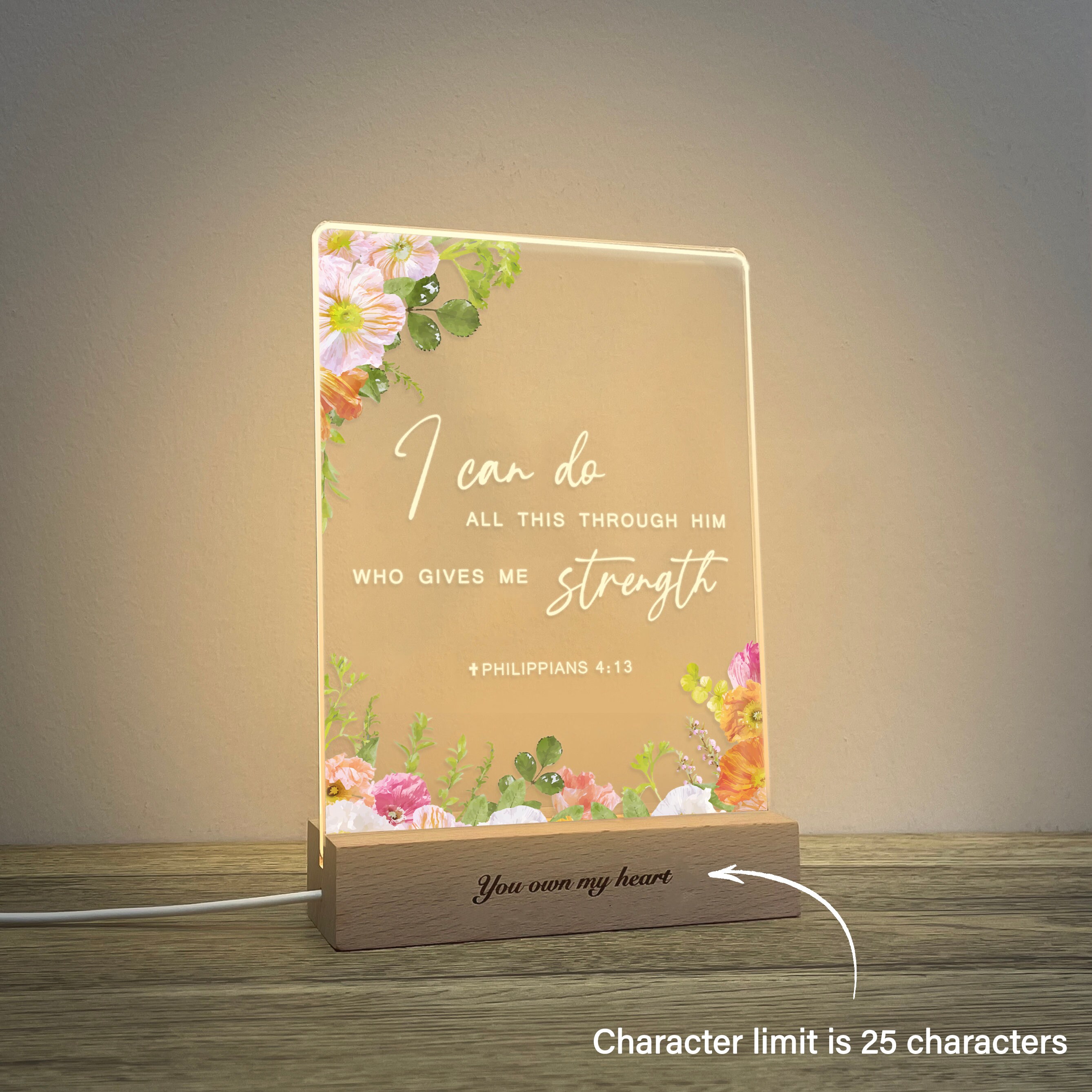 Personalized Bible Verse Light, Custom Favorite Bible Verse Gift ...