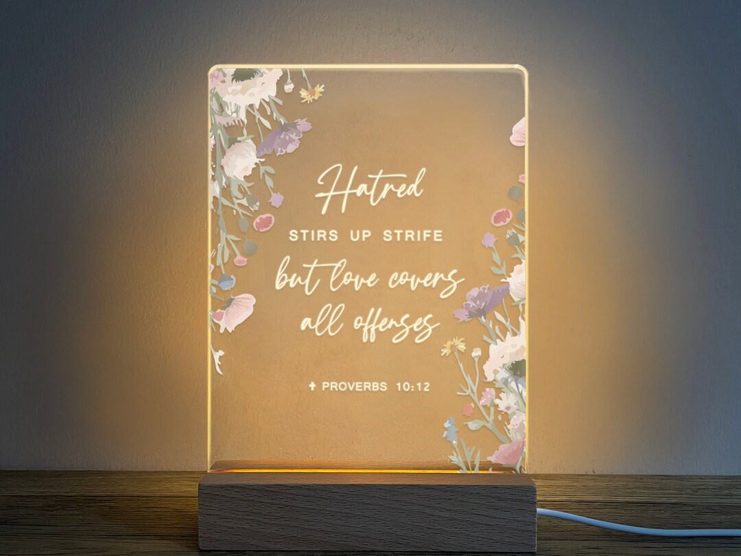 Bible Verse LED Light, Favorite Bible Verse Gift, Christian Home Decor ...