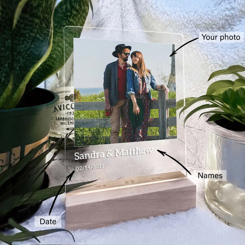 Custom LED Photo Night Light Personalized Picture Frames | Etsy