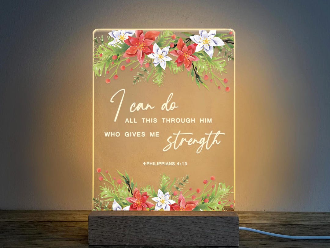 Christmas Bible Verse LED Light, Custom Bible Verse Gift, Christian ...