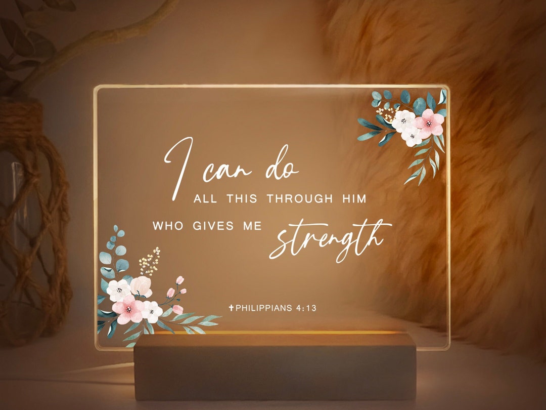 Personalized Bible Verse LED Light, Custom Favorite Bible Verse Gift ...