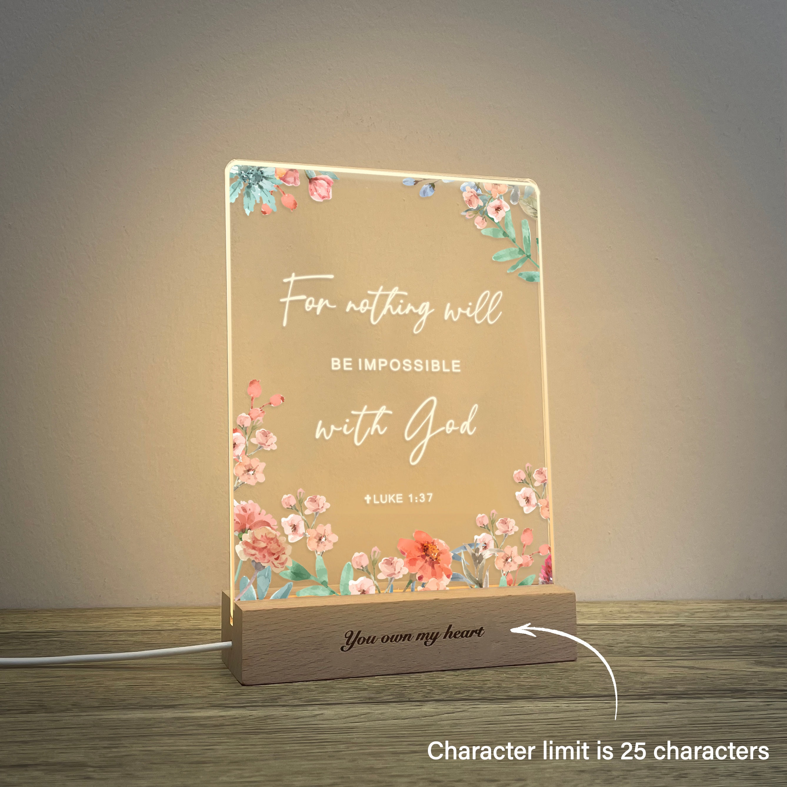 Custom Bible Verse Light, Bible Verse Christian Home Decor, Faith Based ...