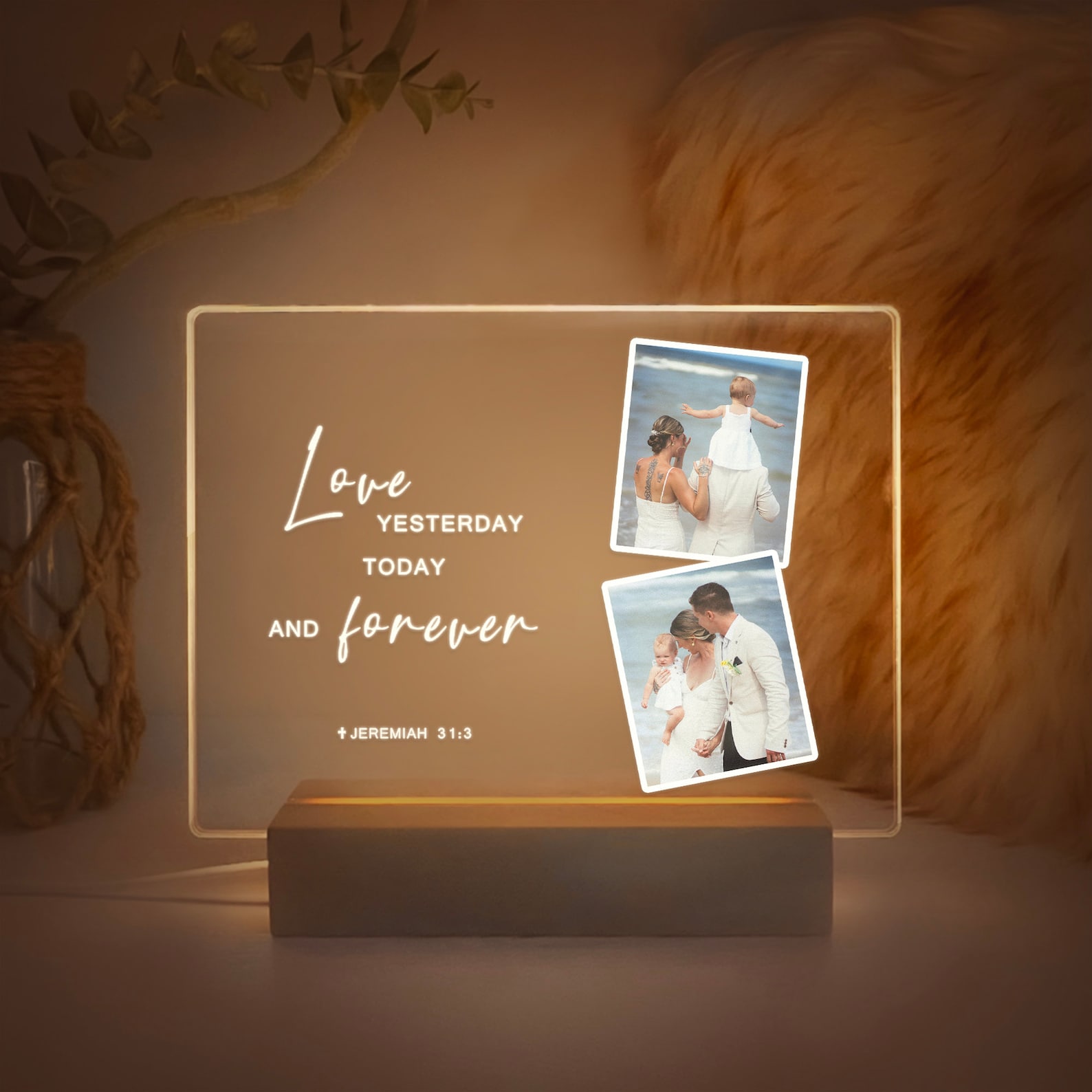 Custom Christian Gifts, Bible Verse Photo Light, Wedding Photo Frame ...